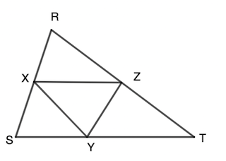 Assume that X, Y, and Z are midpoints of the sides of triangle RST. If ...