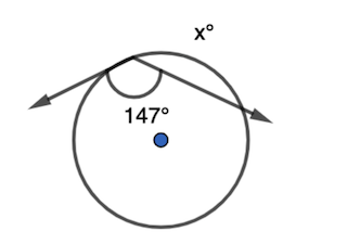 Find the value of the missing variable. Given angle is 147 degrees ...
