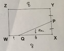 In the diagram, WXYZ is a rectangle, and P is the midpoint of YX. If YZ ...