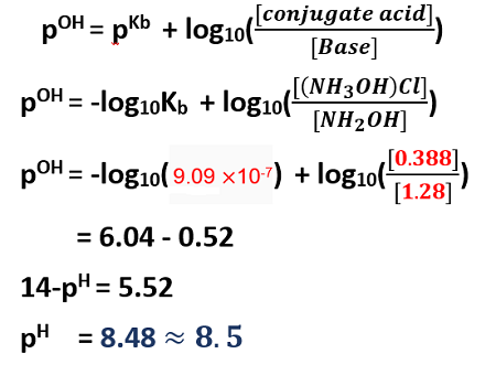 Calculate the pH of a buffer solution that is 0.388 M in (NH3OH)Cl and ...