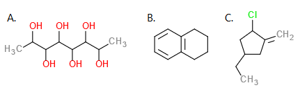 Locate the stereogenic center(s) in each compound. A molecule may have ...
