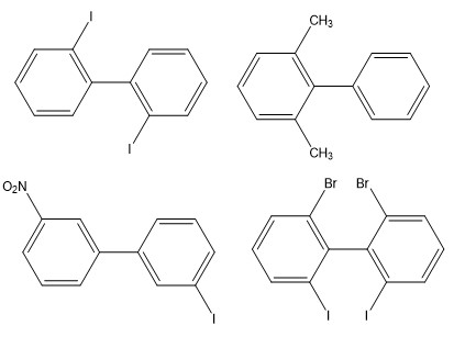 Which of the biphenyls are optically active options are there in image ...