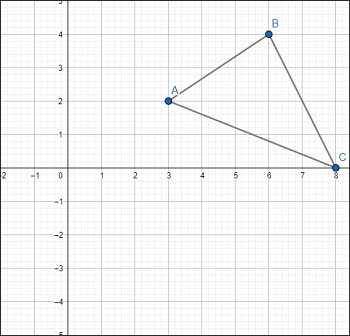The triangle is being dilated by a factor of one half. What are the new ...