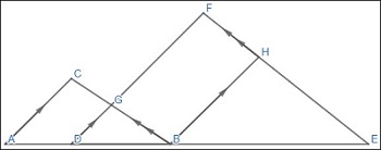 The diagram below shows AC DF BH and CB FE. Using four similar ...