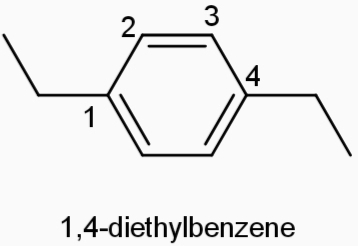 What is the structural formula for 1,4-diethylbenzene? | Homework.Study.com