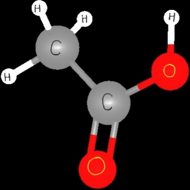 Draw and label stick-bond diagram of the material: Acetic acid ...