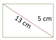 The width of a rectangle is 5 cm, and the length of its diagonal is 13 ...