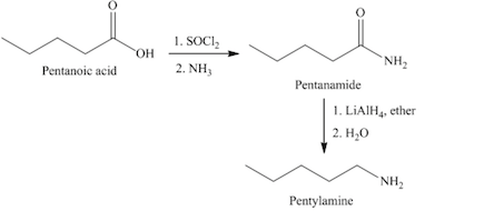 How might you prepare pentylamine from the following starting materials ...