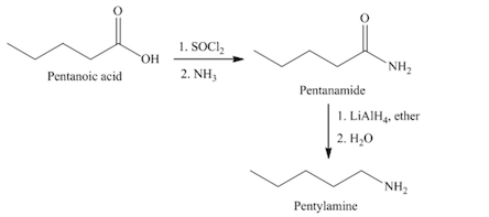 How might you prepare pentylamine from the following starting materials ...
