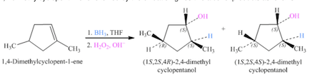 The following cycloalkene gives a mixture of two alcohols on ...