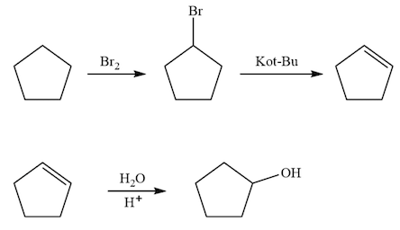 Create a path of synthesis of the given compound from cyclopentane and ...