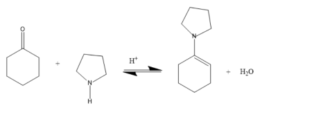Show how you might use an enamine reaction to prepare the given ...