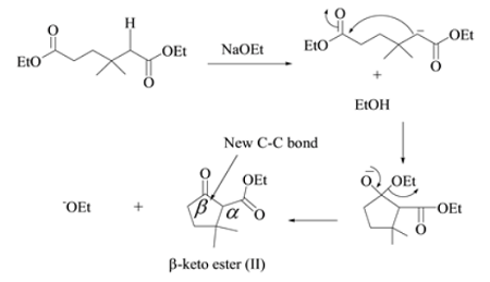 What two beta-keto esters are formed in the Dieckmann reaction of the ...