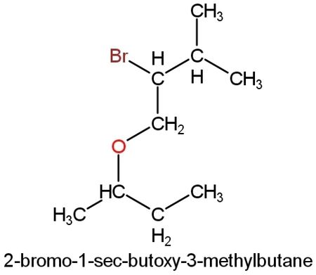 Draw the structure of 2-bromo-1-sec-butoxy-3-methylbutane. | Homework ...