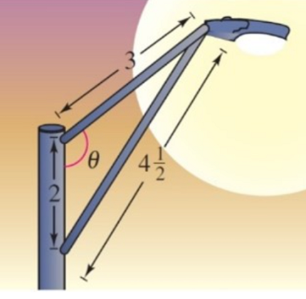 Determine the angle \theta in the design of the streetlight. All ...