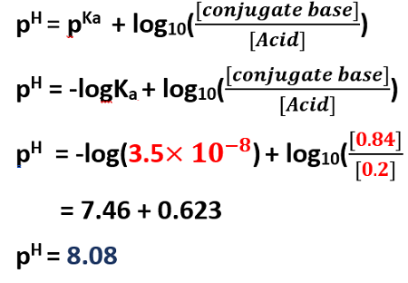 Calculate the pH of a solution that is 0.20 M HOCl and 0.84 M KOCl. Ka ...