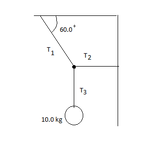 Figure below shows a load hanging from the ceiling of an elevator. Find ...