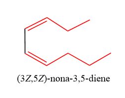 Draw the structure consistent with each description. (3E,5Z)-nona-3,5 ...