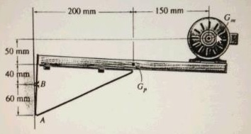 The shelf supports the electric motor which has a mass of 15 kg and ...
