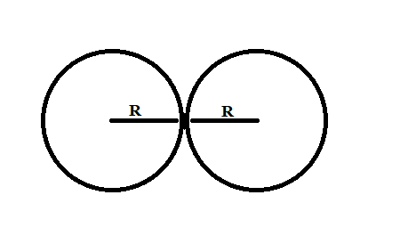 Two balls, each of radius R, equal mass and density are placed in ...