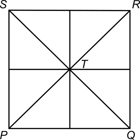 If PQRS is a square, its midpoint is T and TR = 17, find QT. | Homework ...