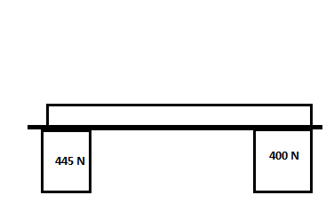Find the location of the center of gravity of the man lying on the ...