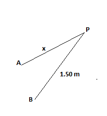 Two small stereo speakers A and B are 1.40 m apart are sending out ...
