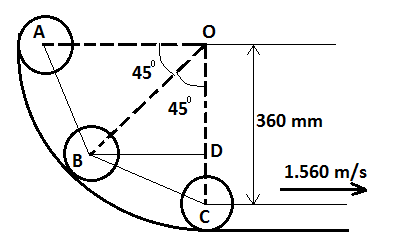 The three small steel balls, each of mass 2.75 kg are connected by the ...