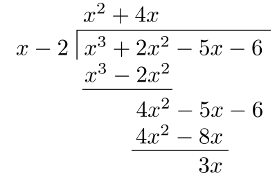 Solve the equation x^3 + 2x^2 - 5x - 6 = 0 given that 2 is a zero of (x ...