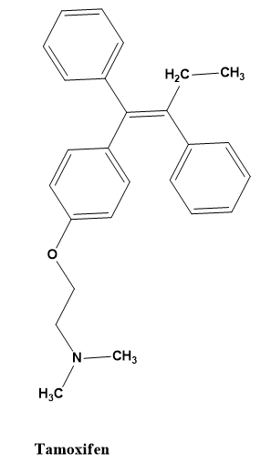 Tamoxifen, a drug used in the treatment of breast cancer, and ...