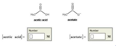 What are the concentrations of acetic acid (pK;, = 4.76) and acetate in ...