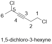 Draw the structure for 1,5-dichloro-3-hexyne. | Homework.Study.com