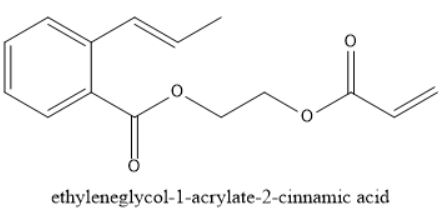 Draw the structure for ethyleneglycol-1-acrylate-2-cinnamic acid ...