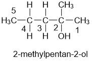 Draw the structure of 2-methylpentane-2-ol; draw the structure and name ...