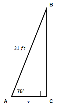 The proper angle for a ladder is about 75 from the ground. Suppose the ...