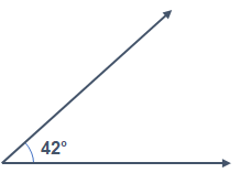 Name an angle that has a measure of 42 degrees. | Homework.Study.com