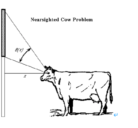 A rectangular billboard 9 feet in height stands in a field so that its ...