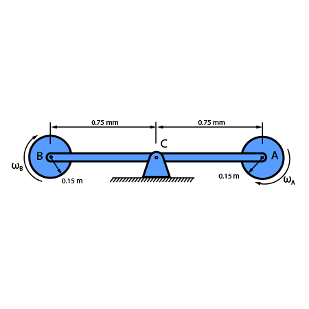 The 4kg rod ACB supports the two 8kg disks at its ends. Both disk are ...