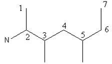 Draw the following molecule. N, N-dimethyl-3, 5-dimethyl-2-heptanamine ...