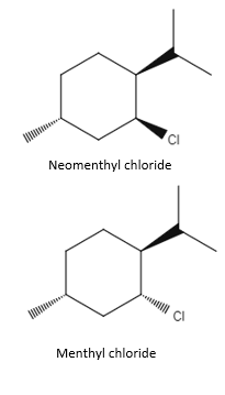 When menthyl chloride is treated with a strong base, only one ...