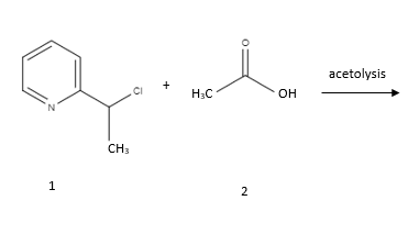 The alkyl chloride (1) undergoes solvolysis with acetic acid (2 ...
