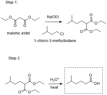 What alkyl halide is needed to prepare the depicted compound by a malonic ester synthesis ...