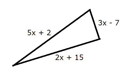 Triangle XYZ has the side lengths shown. What values of x result in ...