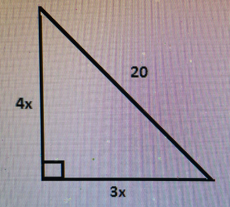 Given the right angle triangle ABC above, find x. | Homework.Study.com