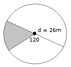 Find the area of the shaded sector. Round to the nearest tenth ...