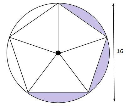 Find the area of the shaded region. Round answers to the nearest tenth ...