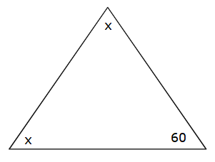 Find the value of x in the triangle given below. | Homework.Study.com