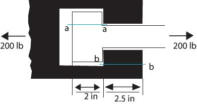 Determine the maximum shear stress in the connection. The connection is ...