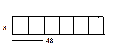 Ben has 6 square tiles. Each tile has a width of 8 inches. He lays the ...