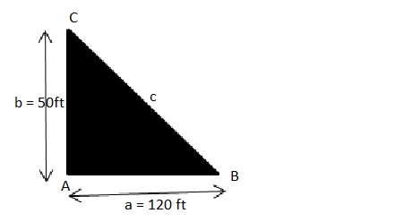 You are lying 120 ft away from a tree that is 50 feet tall. you look up ...